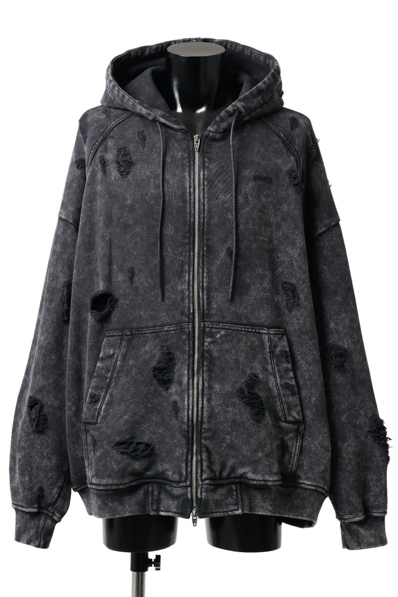 Juun.J Garment Dyed Distressed Zip Up Hoodie (GREY)の商品ページ | ジュン・ジーの公式通販 ...