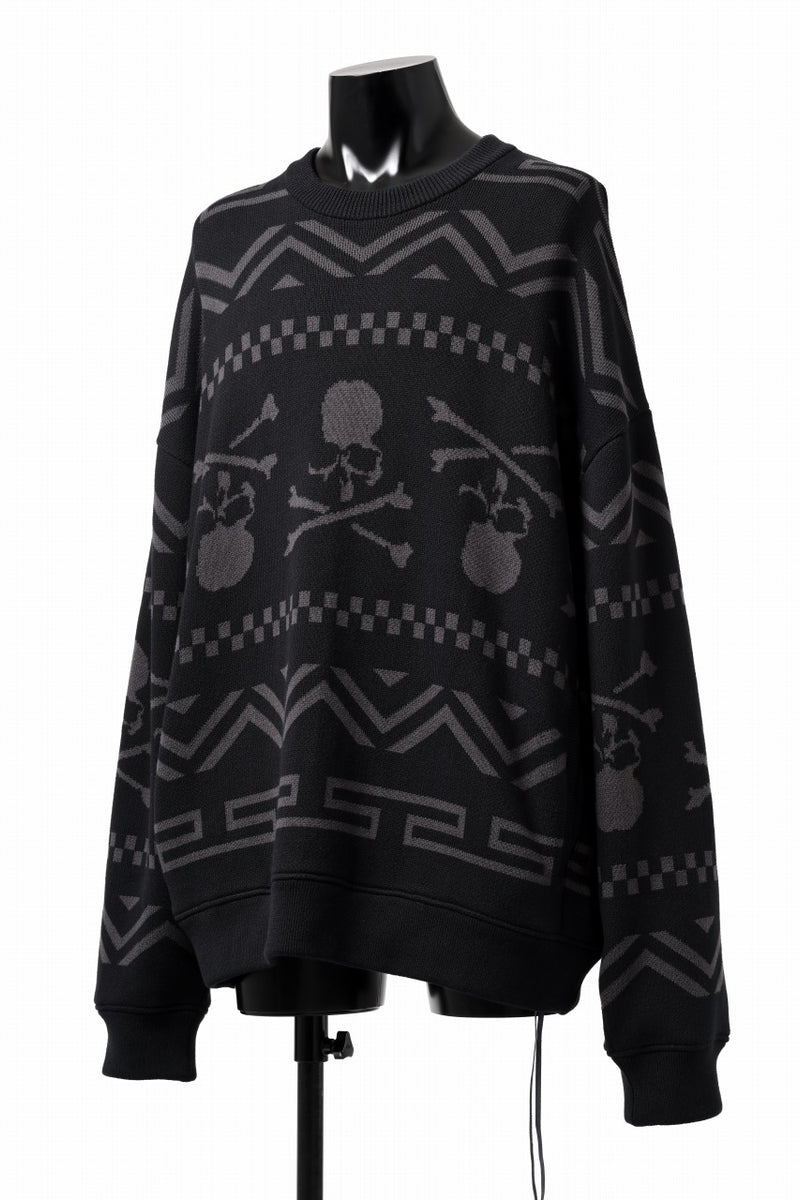 mastermind WORLD JACQUARD KNIT SWEATER / BOXY FIT (BLACK BASE)の商品ページ ...