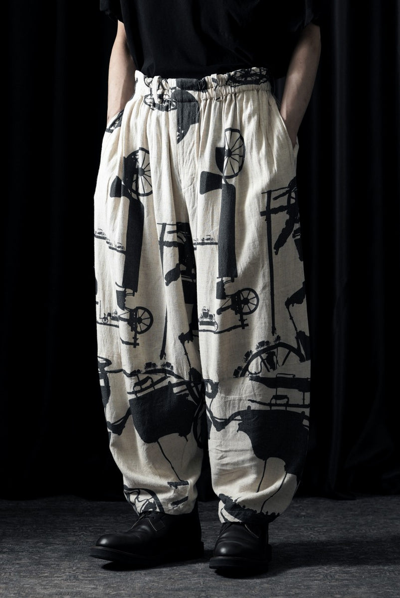 YUTA MATSUOKA circle pants / antique wagon print (ecru/print)の商品ページ ...