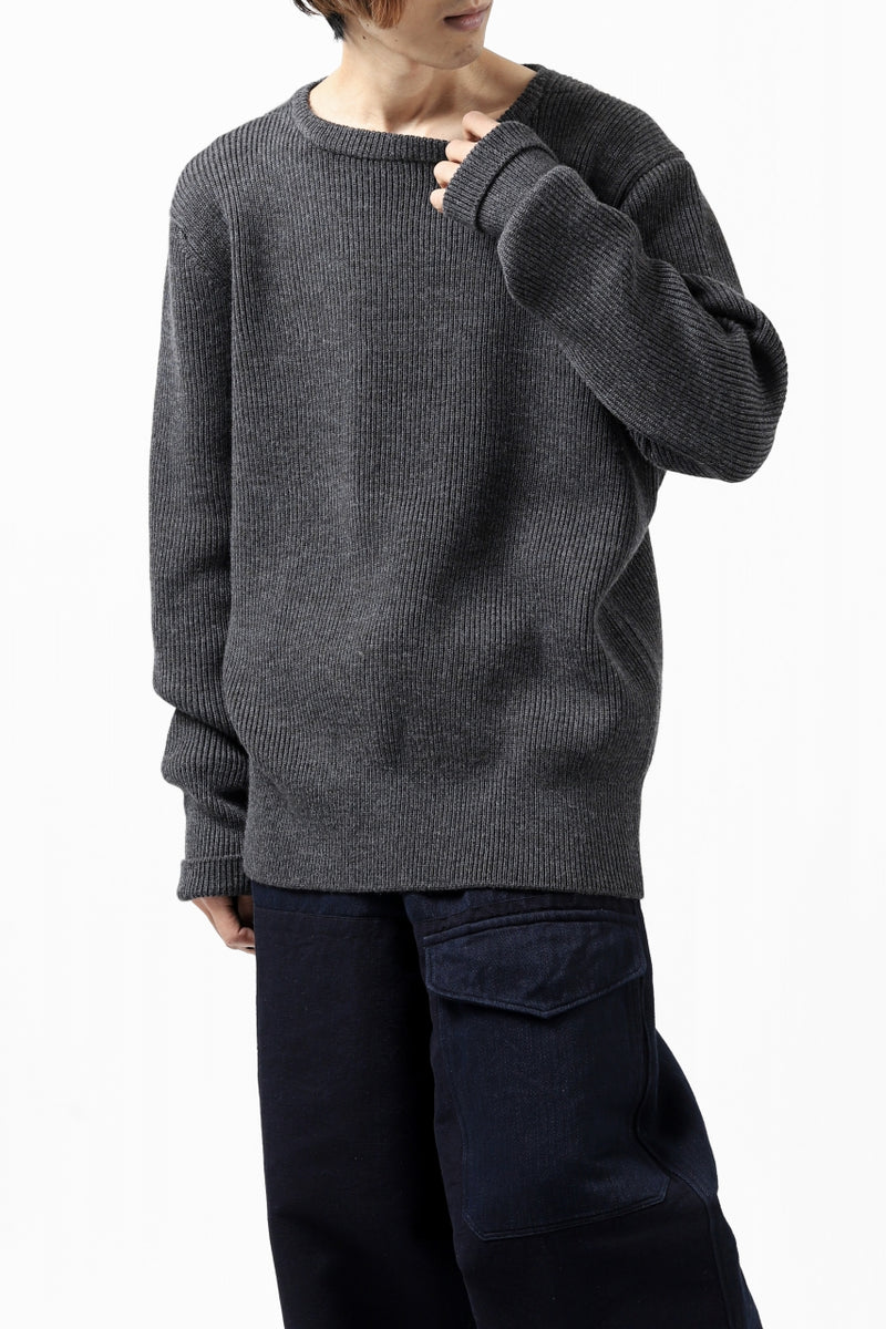 sus-sous fisherman boat neck sweater / W100 7G Full (DUST) – LOOM OSAKA
