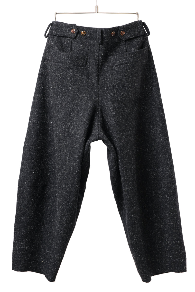 YUTA MATSUOKA wide taper cropped pants / british wool melton including ...