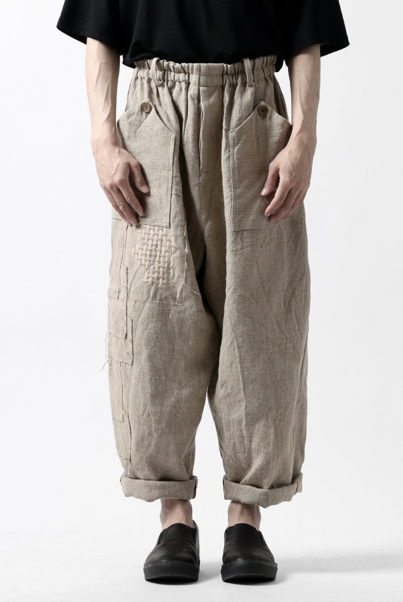 YUTA MATSUOKA wide taper cropped pants / british wool melton including ...